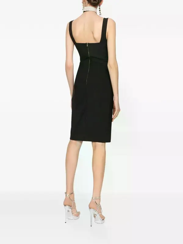 Dolce & Gabbana Floral Jacquard Sweetheart Neck Midi Dress