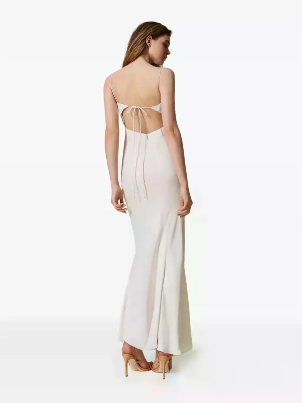 TWINSET V-neck Open Back Maxi Dress