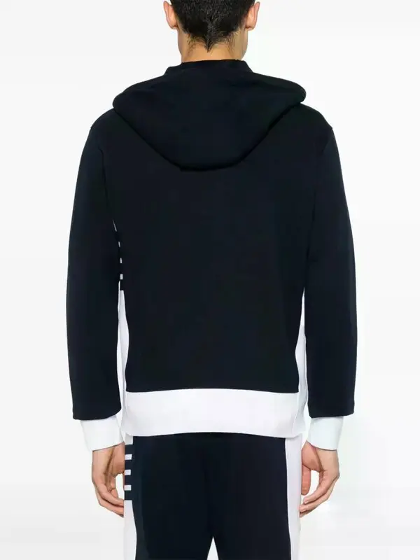Thom Browne Panelled Zip-up Cotton Hoodie