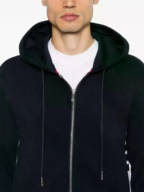Thom Browne Panelled Zip-up Cotton Hoodie