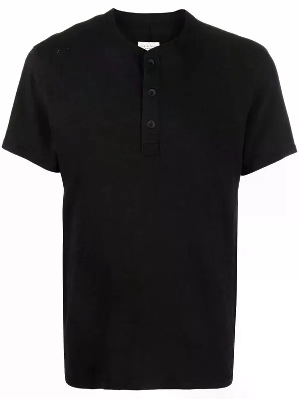 Rag & Bone Short-sleeve Henley T-shirt - Black
