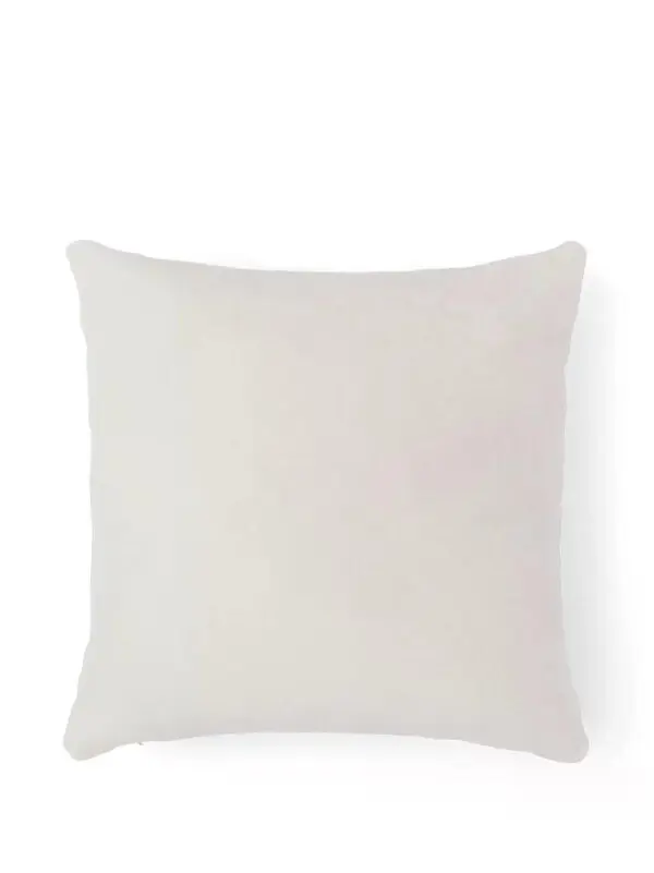 Prada Embroidered-logo Sheepskin Cushion - White