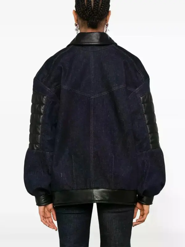 MITILIANE COUTURE Denim And Leather Panel Jacket