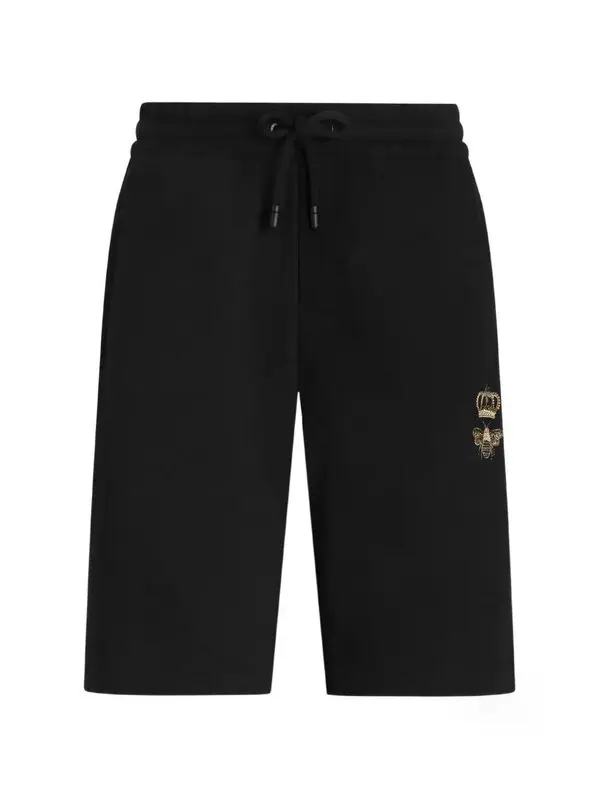 Dolce & Gabbana Logo Plaque Cotton Shorts