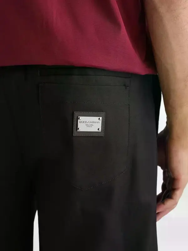 Dolce & Gabbana Logo Plaque Cotton Shorts