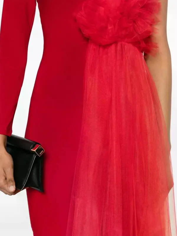 Alchemy Fashions X Lia Aram Tulle-appliqué Jumpsuit - Red
