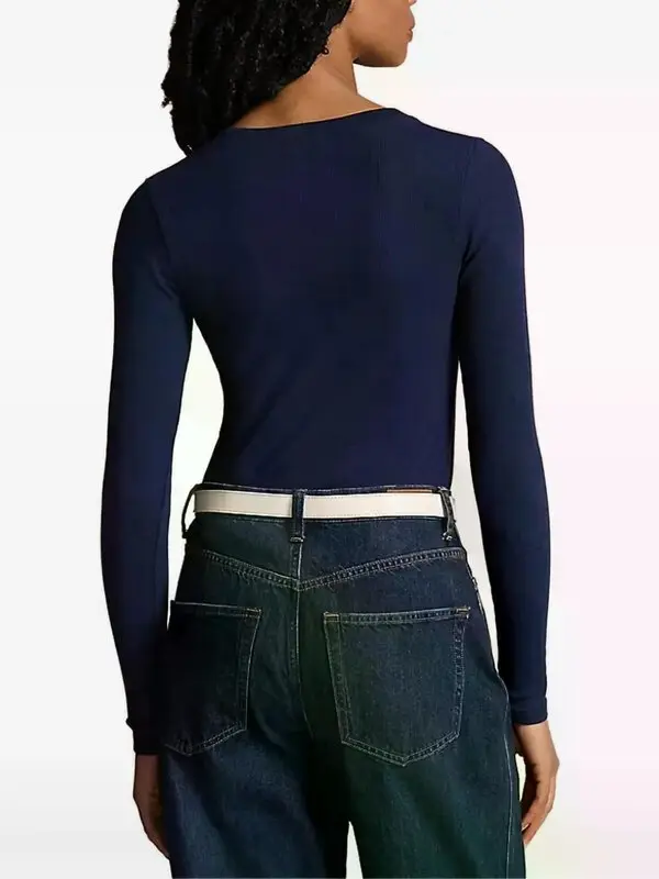 Polo Ralph Lauren Long Sleeve Scoop Neck Top - Blue