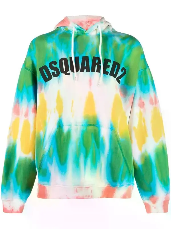 Dsquared2 Tie-dye Cotton Hoodie - Blue
