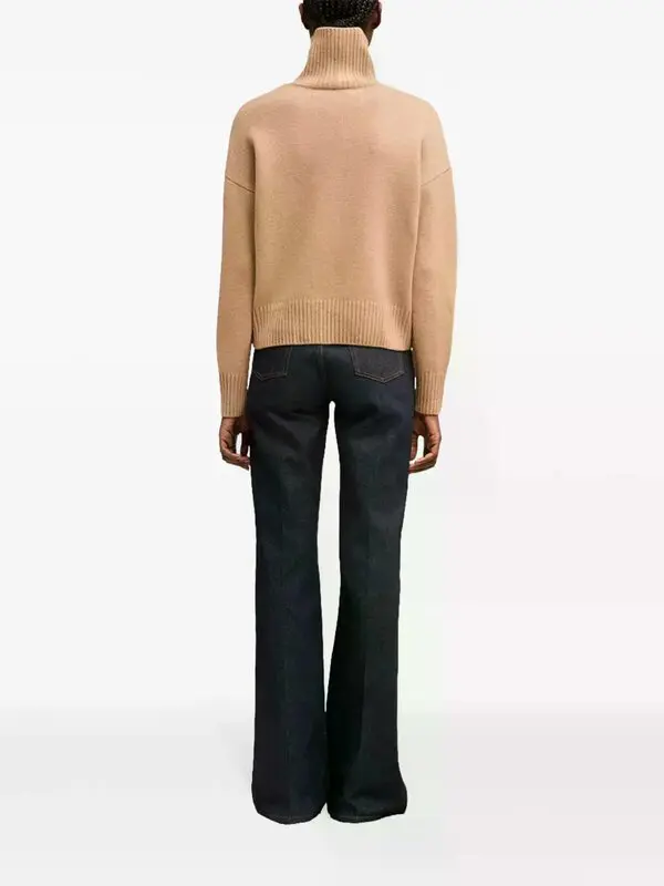 AMI Paris Embossed De Coeur Roll-neck Jumper - Neutrals
