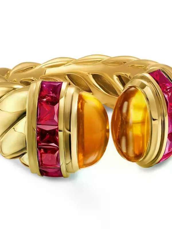 David Yurman 18kt Yellow Citrine And Tourmaline Cocktail Ring