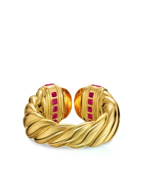 David Yurman 18kt Yellow Citrine And Tourmaline Cocktail Ring