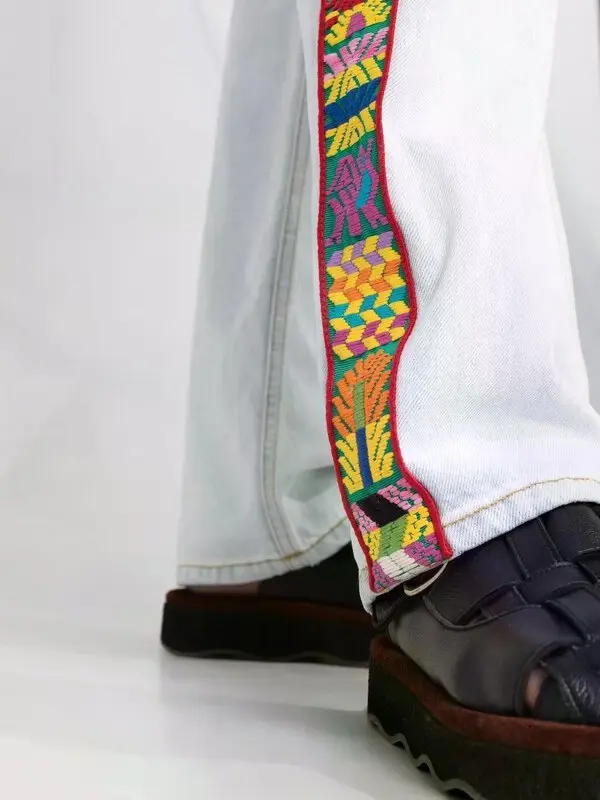 Etro Embroidered Trim Straight Leg Jeans