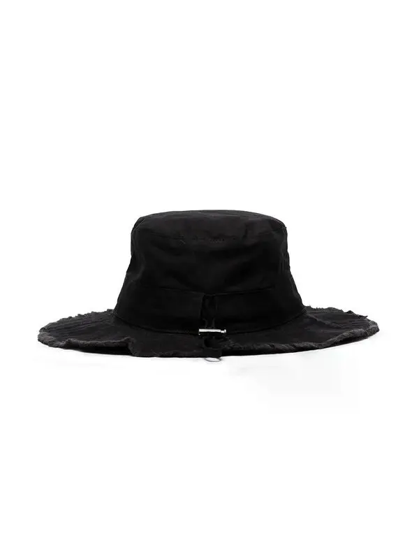 Jacquemus Artichaut Frayed Bucket Hat - Black