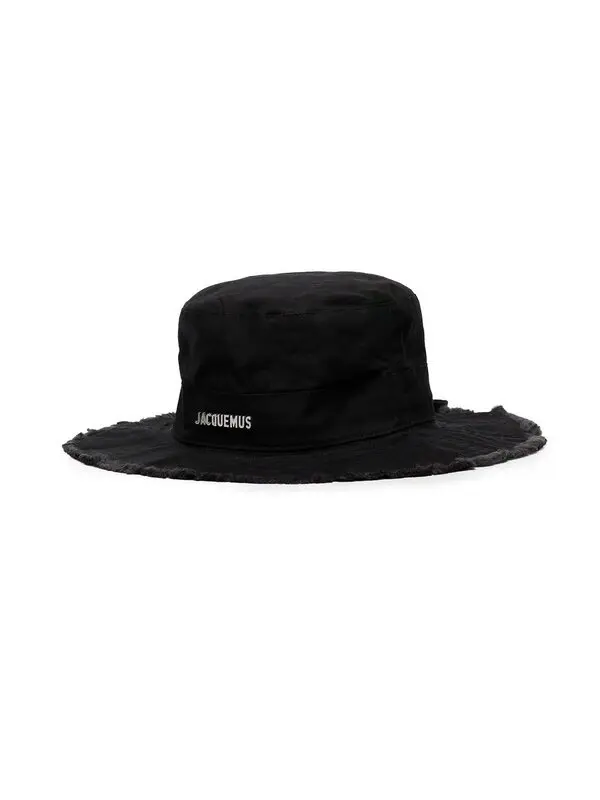 Jacquemus Artichaut Frayed Bucket Hat - Black