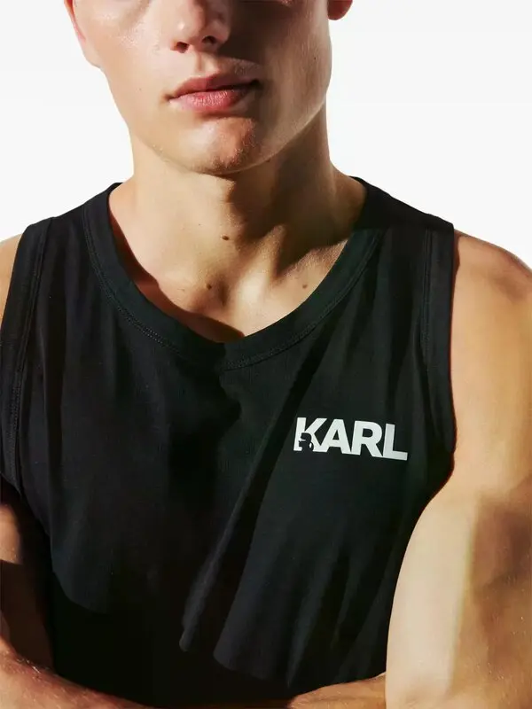 Karl Lagerfeld Logo Beach Tank Top - Black