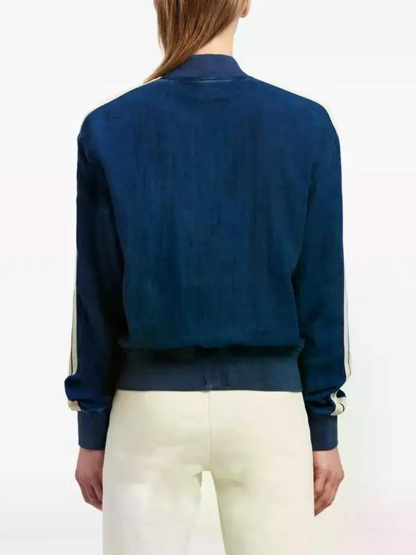 Palm Angels Embroidered Logo Denim Bomber Jacket