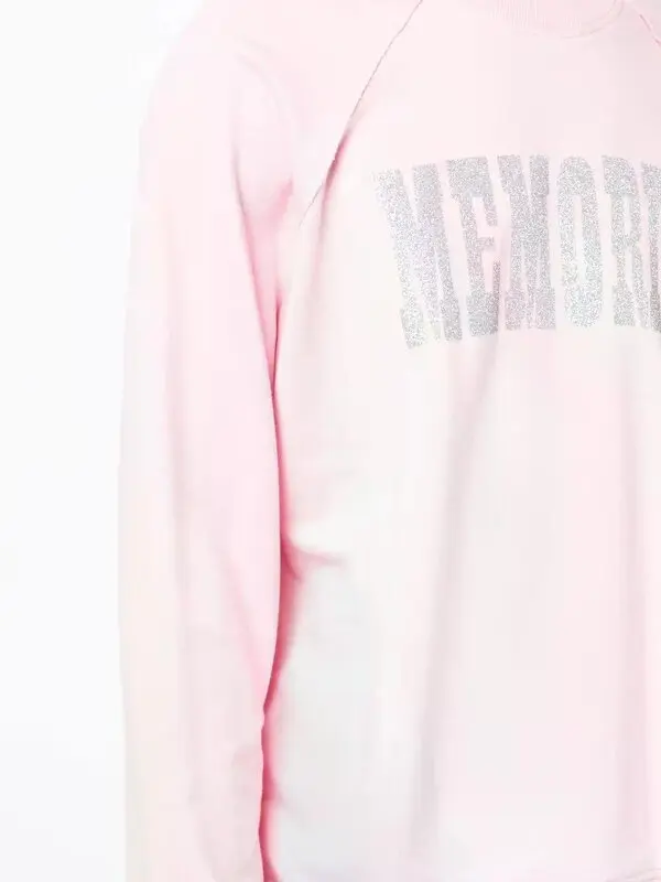STAIN SHADE Hiroshi Fujiwara Slogan Print Sweatshirt - Pink