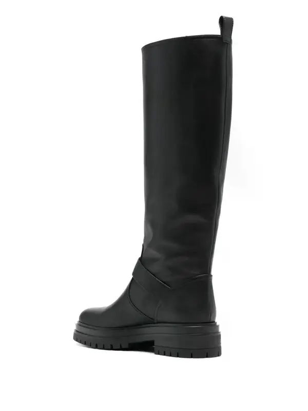 GIANVITO ROSSI Buckled Knee-high Leather Boots