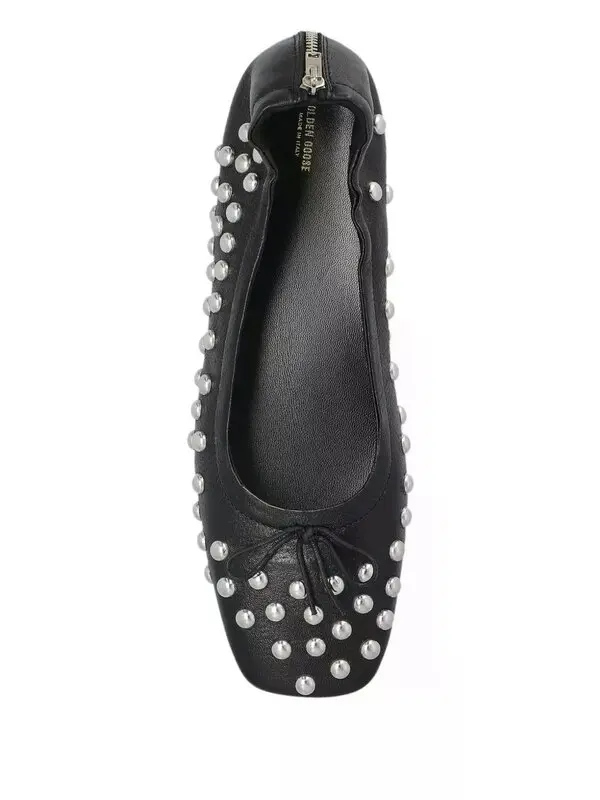 GOLDEN GOOSE Leather Ballet Flats With Stud Embellishment And Zip Fastening