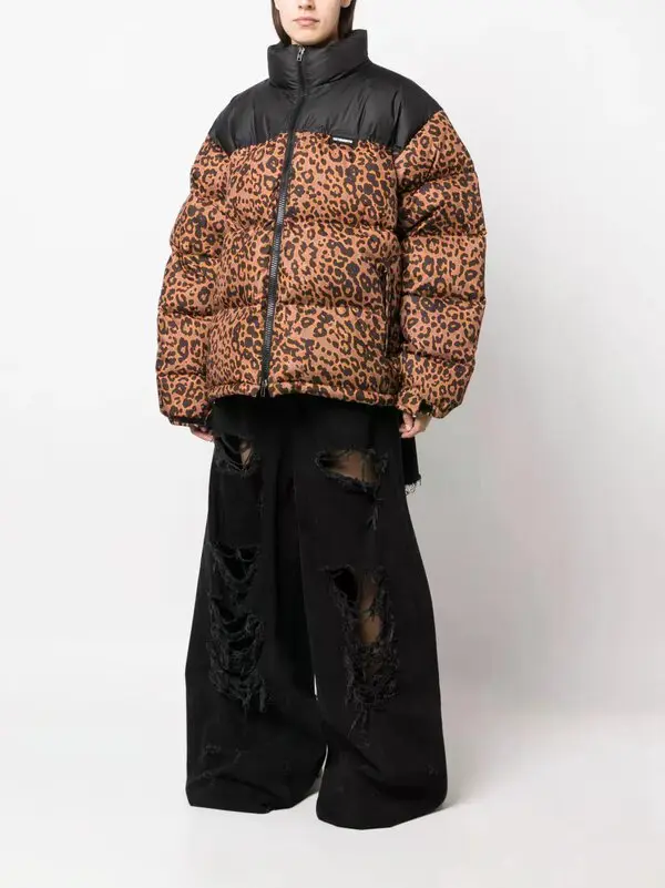 Vetements Padded Leopard Print Down Jacket