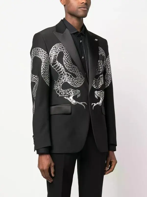 Philipp Plein Crystal-embellished Single-breasted Blazer
