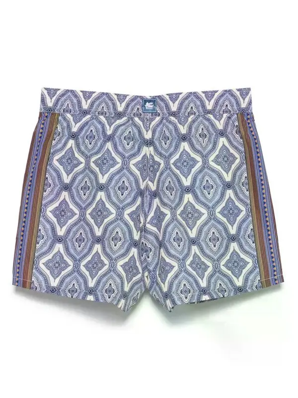 Etro Geometric-print Swim Shorts - Blue