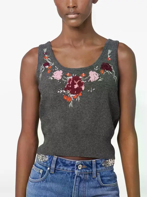 Rabanne Embroidered Tank Top - Grey