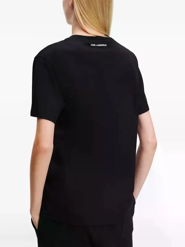 Karl Lagerfeld Organic Cotton Crystal Embellishment T-shirt