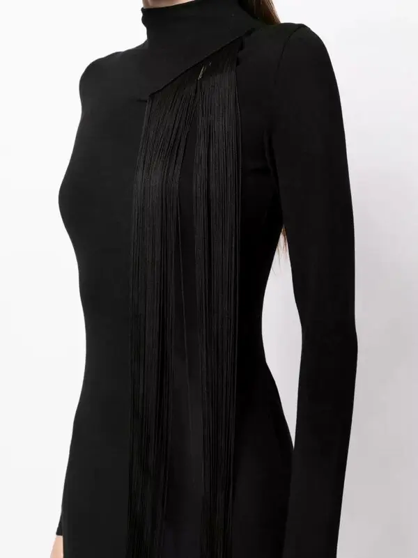Stella McCartney Asymmetric Fringed Knitted Dress