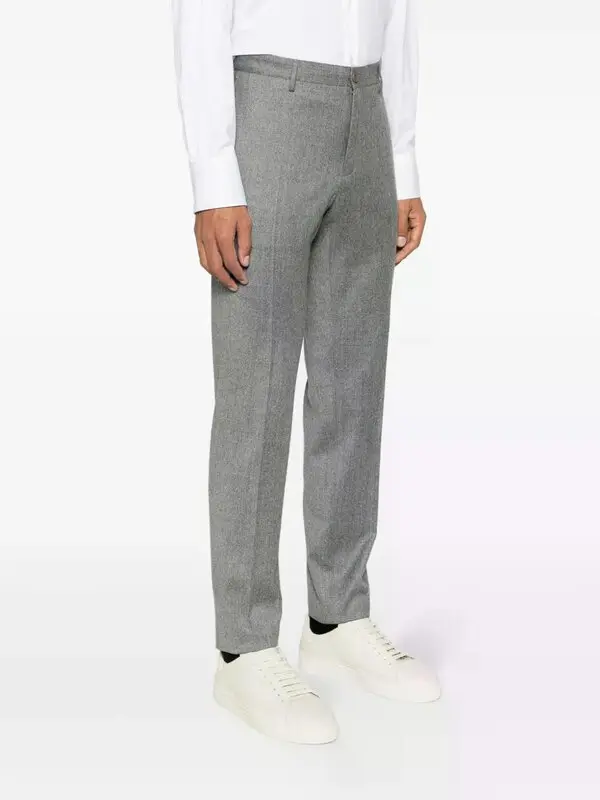 Incotex Mélange Virgin Wool Tapered Trousers