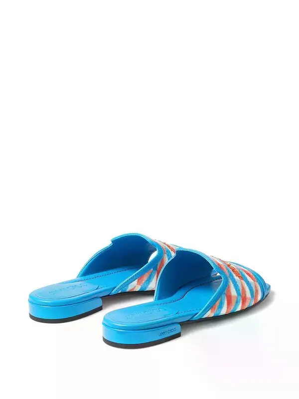 JIMMY CHOO Nako Diamond-print Slides - Blue