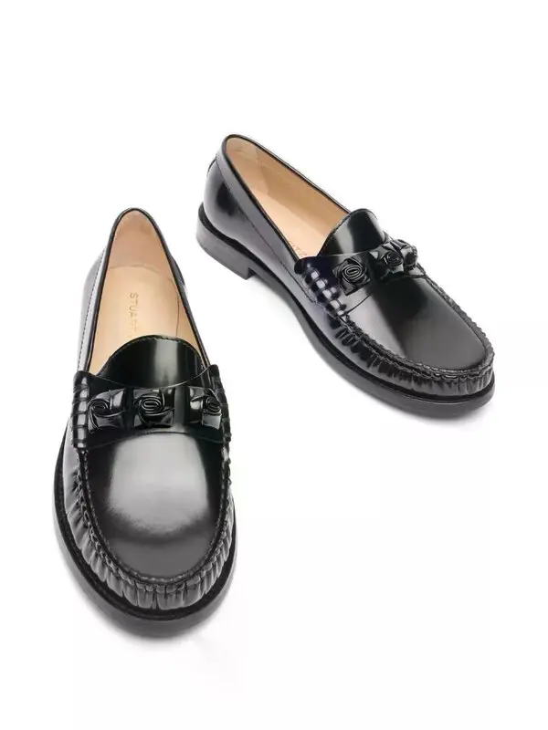 STUART WEITZMAN Patent Leather Loafers - Black