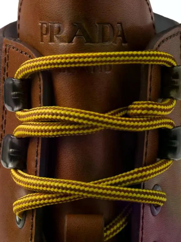 Prada Leather Lace-up Boots