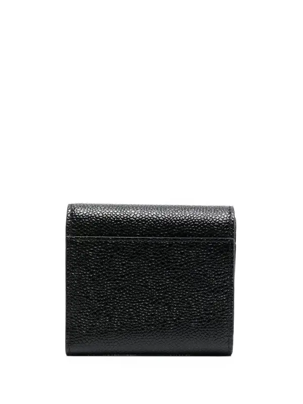 Thom Browne Rwb Stripe Pebbled Leather Wallet