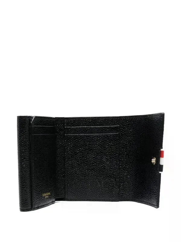Thom Browne Rwb Stripe Pebbled Leather Wallet