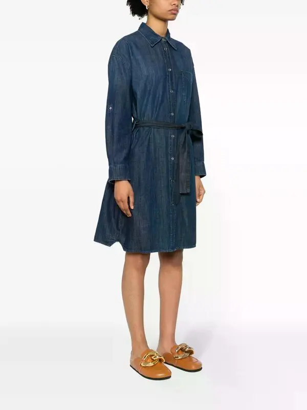 Lorena Antoniazzi Belted Denim Midi Shirt Dress - Blue