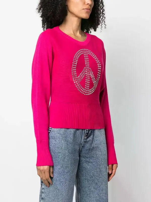 Moschino Rhinestone Embellished Cropped Jumper