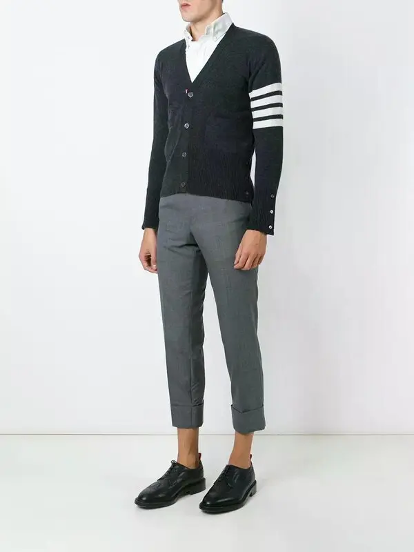 Thom Browne 4-bar Cashmere Cardigan - Grey