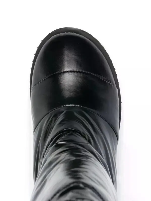 GIABORGHINI Patent Padded Knee-high Boots - Black