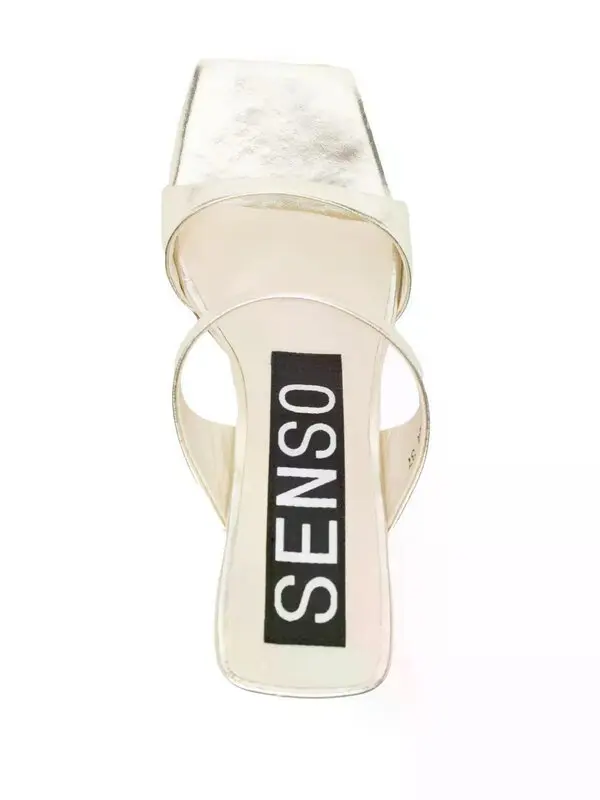 Senso Valeria 70mm Metallic Leather Mules