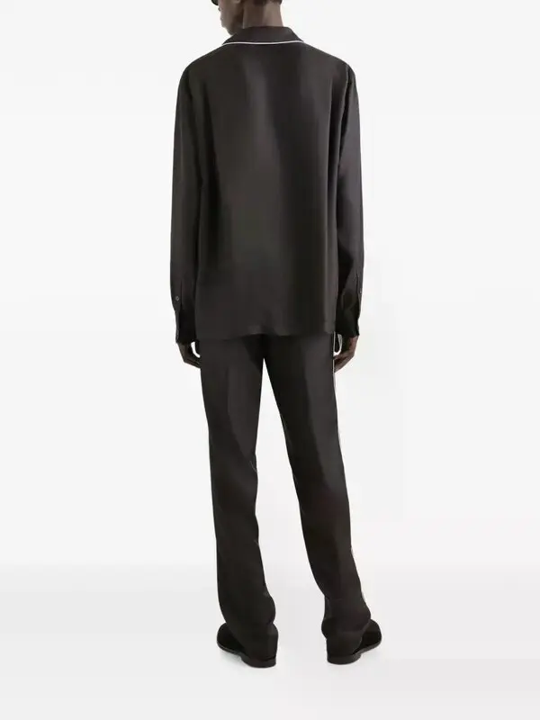 Dolce & Gabbana Logo-embroidered Silk Shirt