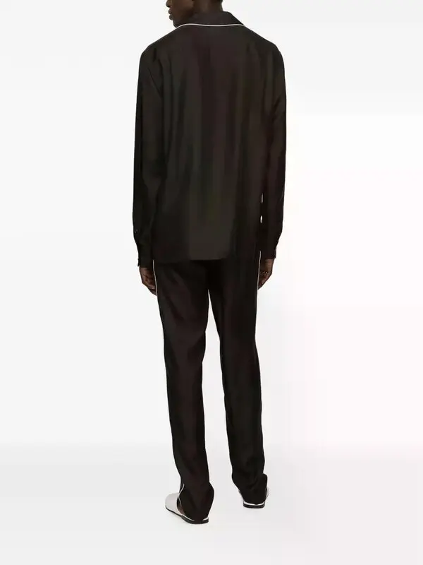 Dolce & Gabbana Logo-embroidered Silk Shirt
