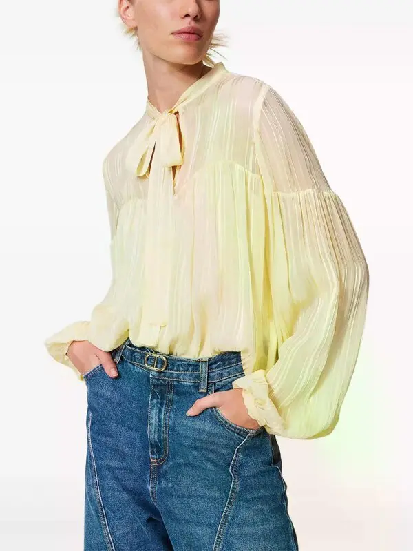 TWINSET Jacquard Blouse With Pussy-bow Collar