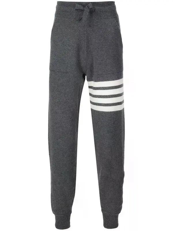Thom Browne Stripe Detail Sweatpants - Grey