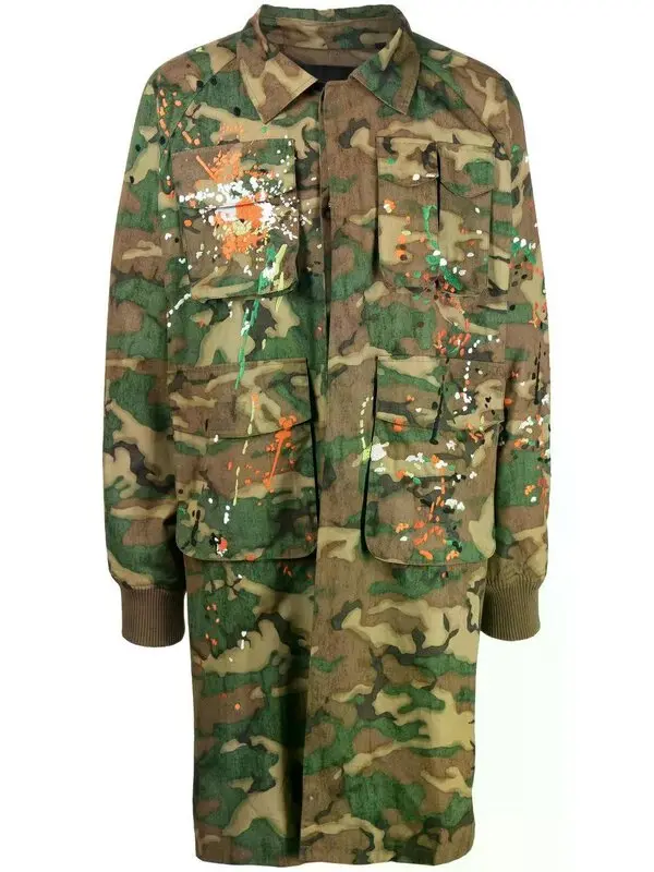 MOSTLY HEARD RARELY SEEN Camouflage Paint Splatter Long Coat