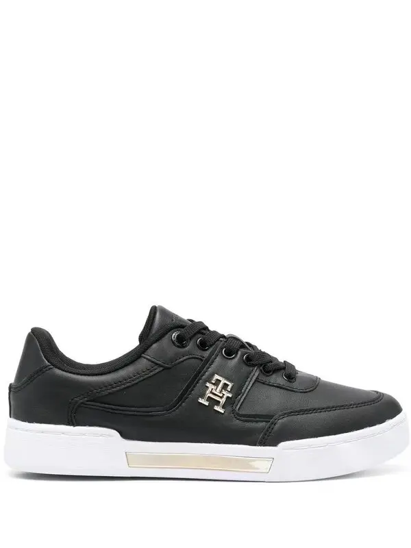 Tommy Hilfiger Calf Leather Low-top Sneakers - Black