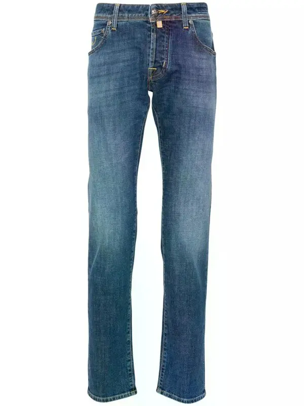 Jacob Cohen Slim-fit Washed Denim Jeans With Attached Scarf