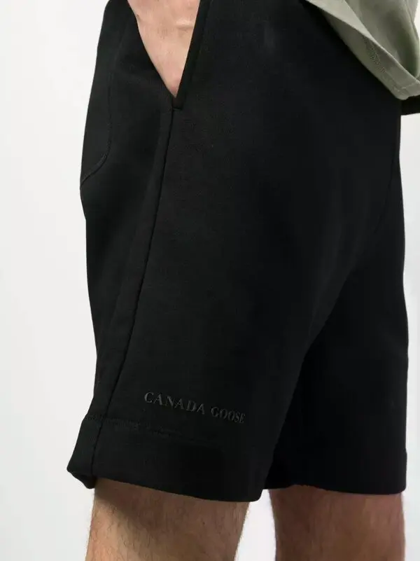 Canada Goose Logo Print Cotton Track Shorts