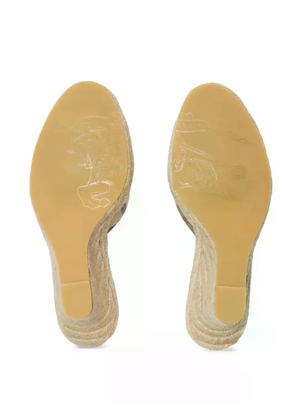 Burberry Check Espadrille Mules - Neutrals