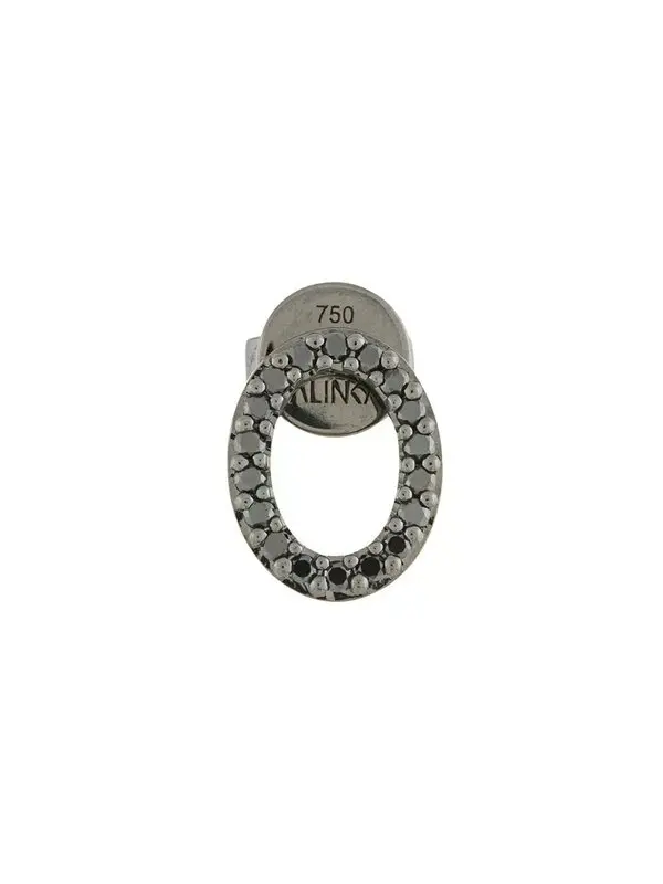 ALINKA 18kt White Gold Cloud Diamond Stud Earring - Black